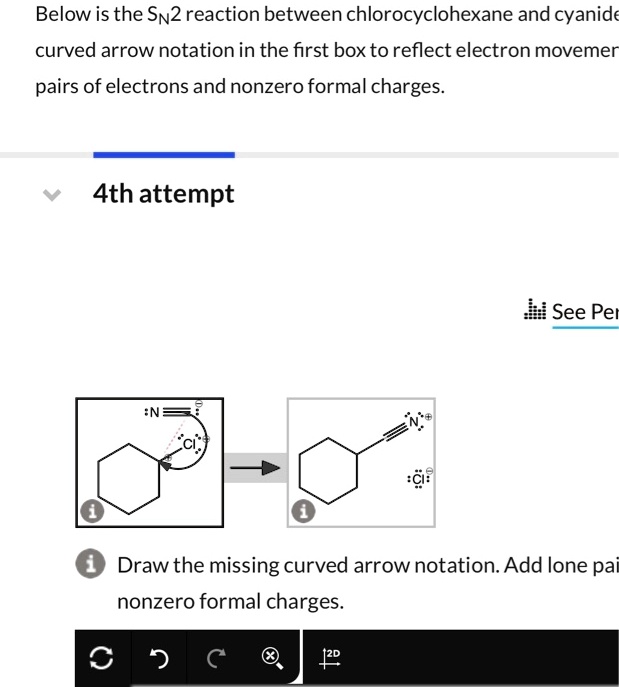 SOLVED: Below is the SN2 reaction between chlorocyclohexane and cyanide. Use curved arrow ...