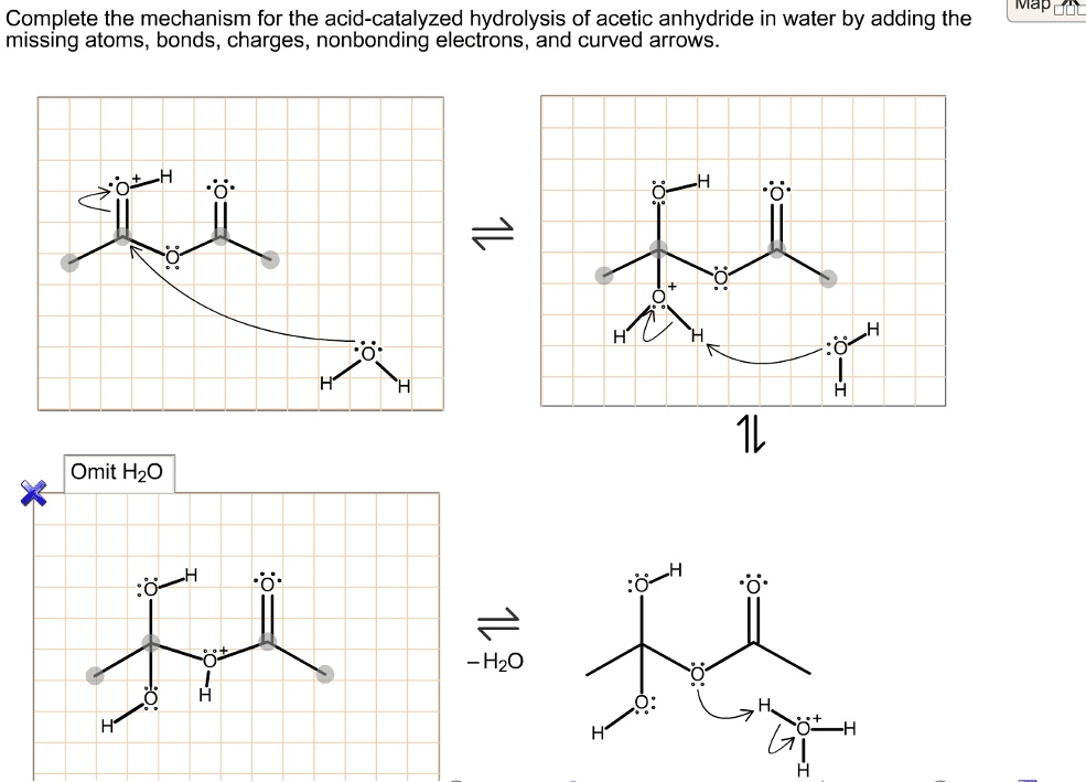 [GET ANSWER] Complete the mechanism for the acid-catalyzed hydrolysis ...