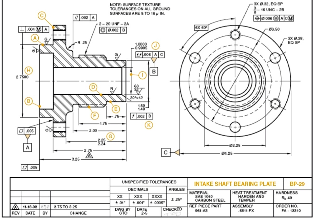SOLVED: Give the surface texture tolerances for the ground and reamed ...