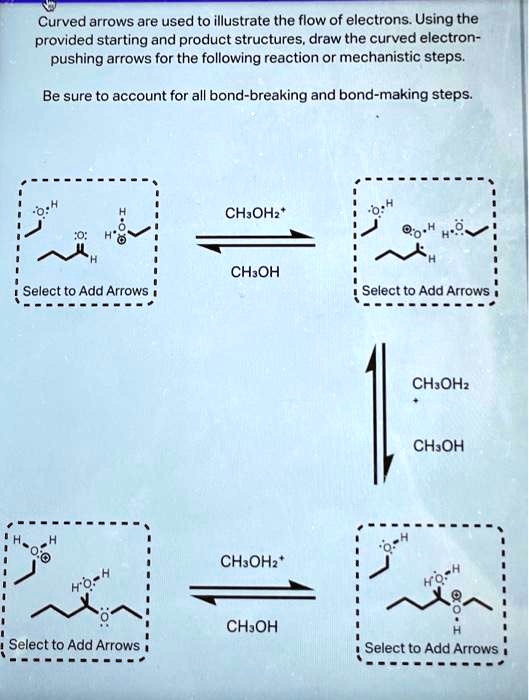 Texts: Curved arrows are used to illustrate the flow of electrons ...