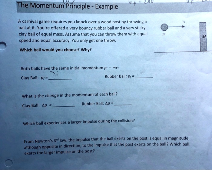 the momentum principle example a carnival game requires you knock over ...