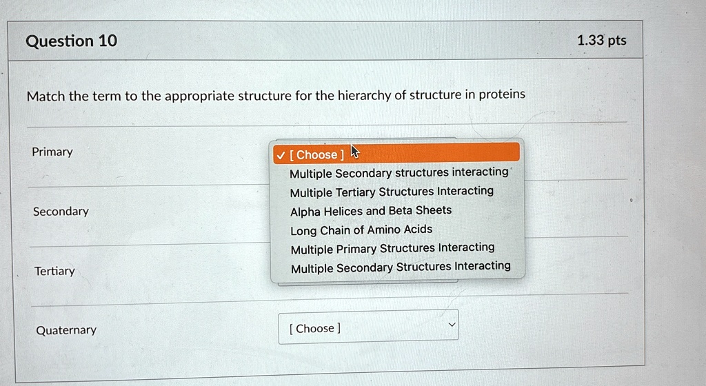 question 10 match the term to the appropriate structure for the ...