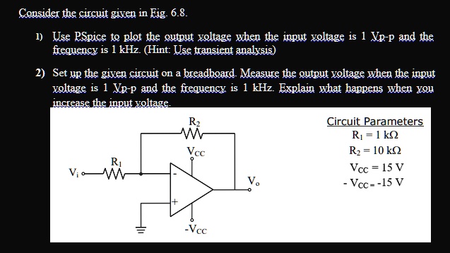 consider the circuit given in fig 68 1 use pspice to plot the output voltage when the input ...