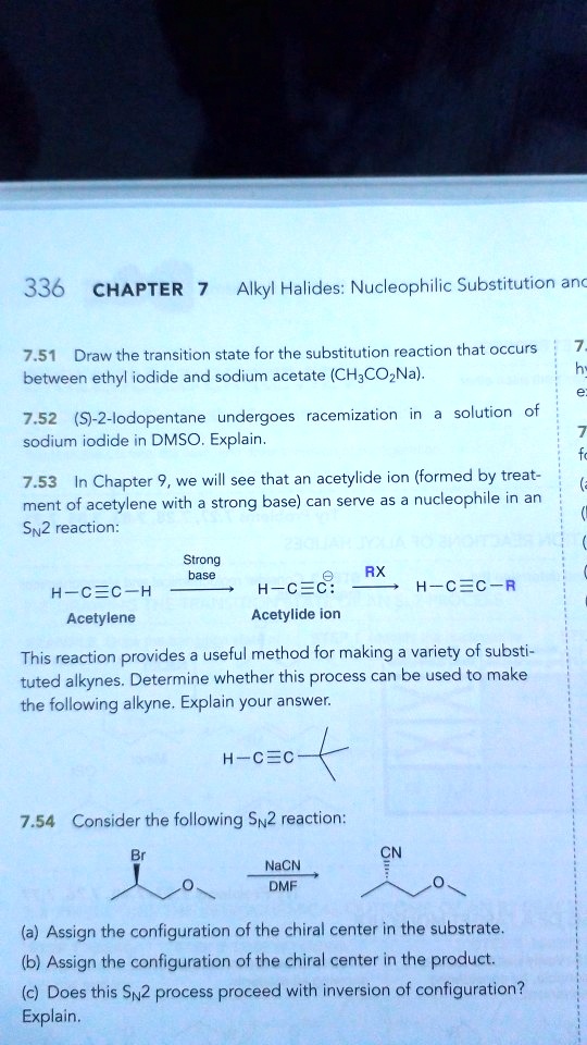 336 chapter alkyl halides nucleophilic substitution anc 751 draw the ...