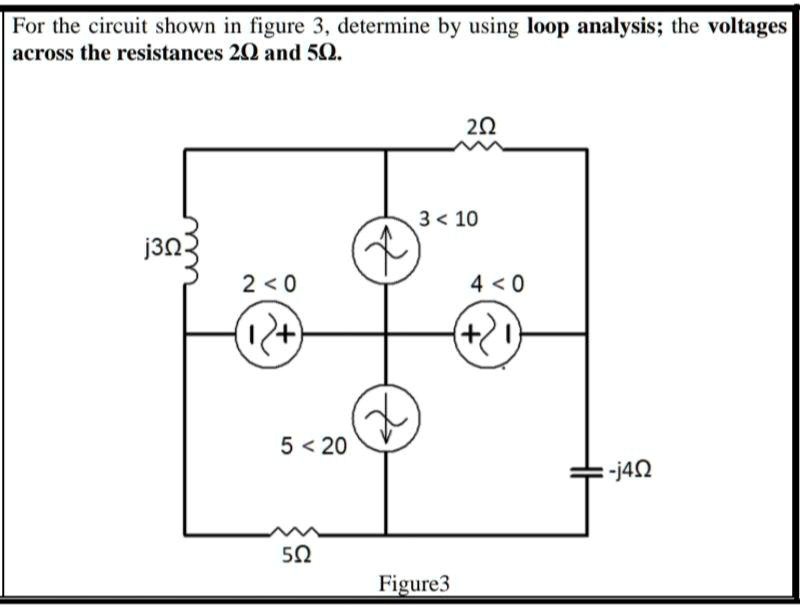 For the circuit shown in figure 3, determine by using loop analysis; the voltages across the ...