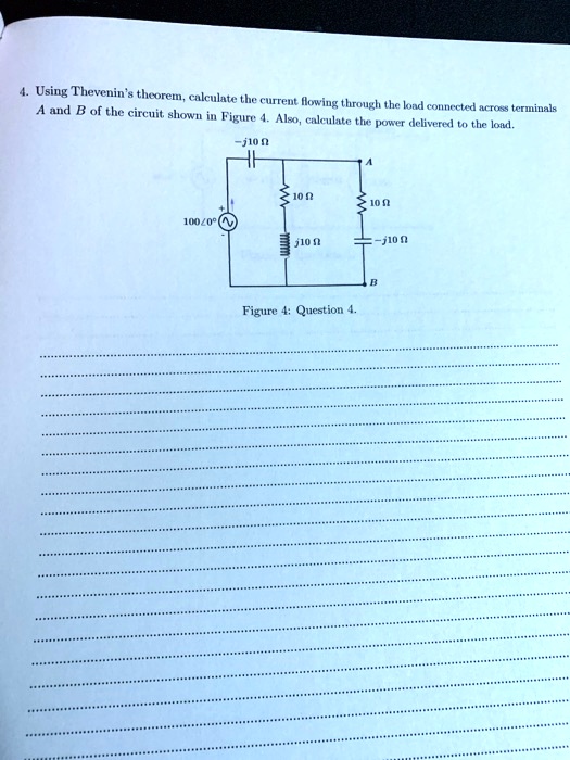 SOLVED: Using Thevenin's theorem, calculate the current flowing through the load connected ...