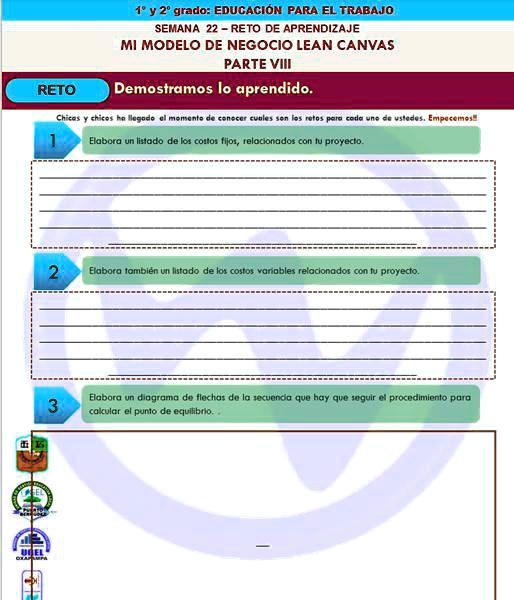 SOLVED: Semana 22 EPT SEGUNDO de secundaria mi modelo de negocios lean ... SOLVED: Semana 22 EPT SEGUNDO de secundaria mi modelo de negocios lean ...