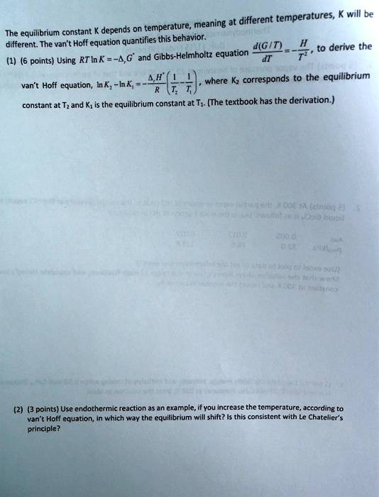temperature meaning at different temperatures k will be the equilibrium ...