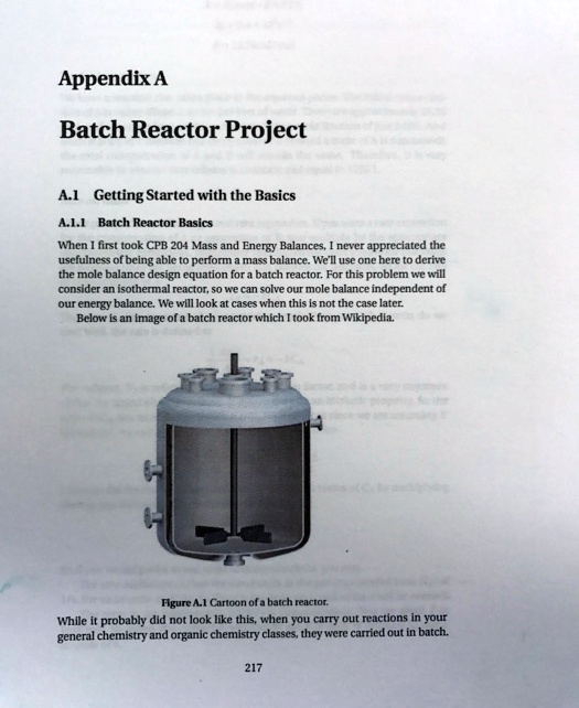SOLVED: Appendix A Batch Reactor Project LI Getting Started with the ...