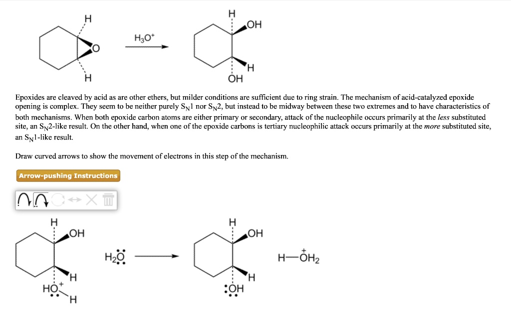 SOLVED: OH H;ot I HO Epoxides are cleaved by acid as are other ethers ...