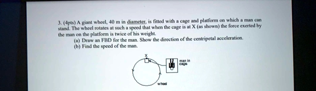 SOLVED: (Apts) ^ giant wheel, 40 m in diameter, is fitted with a huge ...