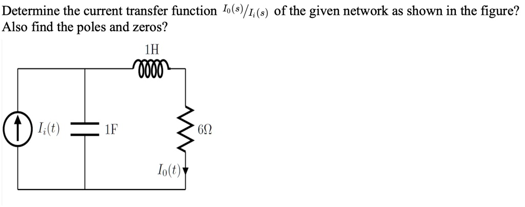 Determine the current transfer function Io(s)/Ii(s) of the given ...