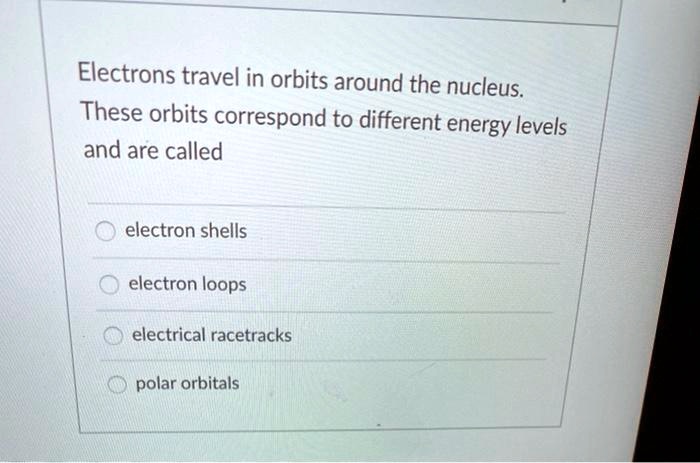Solved Electrons Travel In Orbits Around The Nucleus These Orbits