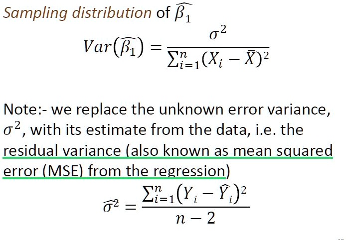[GET ANSWER] sampling distribution of b1 02 varb1 ei 1xi x2 note we replace the unknown error ...
