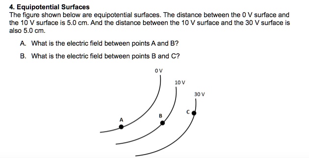 SOLVED: 4. Equipotential Surfaces The figures shown below are ...