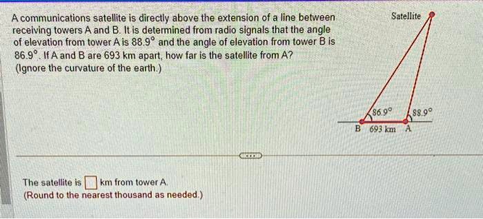 SOLVED: Texts: A communications satellite is directly above the ...