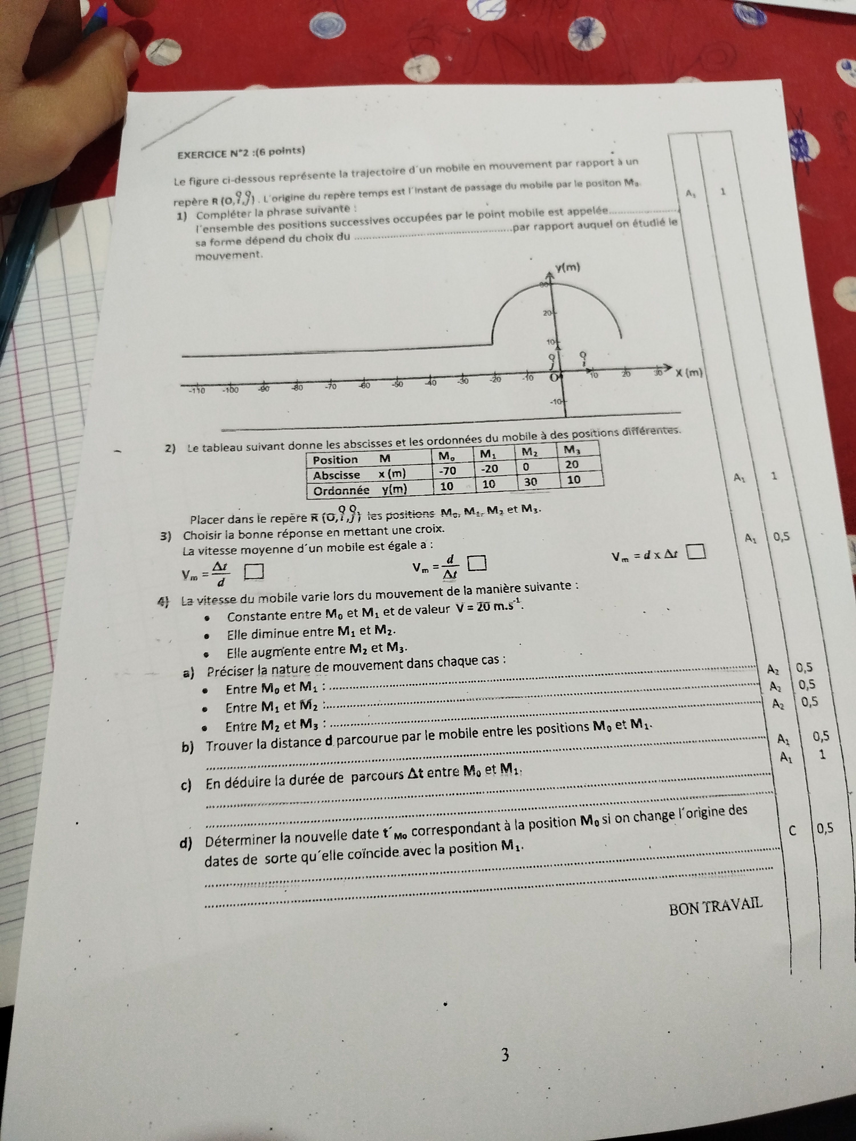 SOLVED: EXERCICE N^* 2 : (6 points) Le figure ci-dessous représente la ...