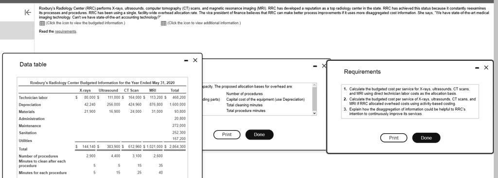 SOLVED: KK Roxbury's Radiology Center (RRC) performs X-rays ...