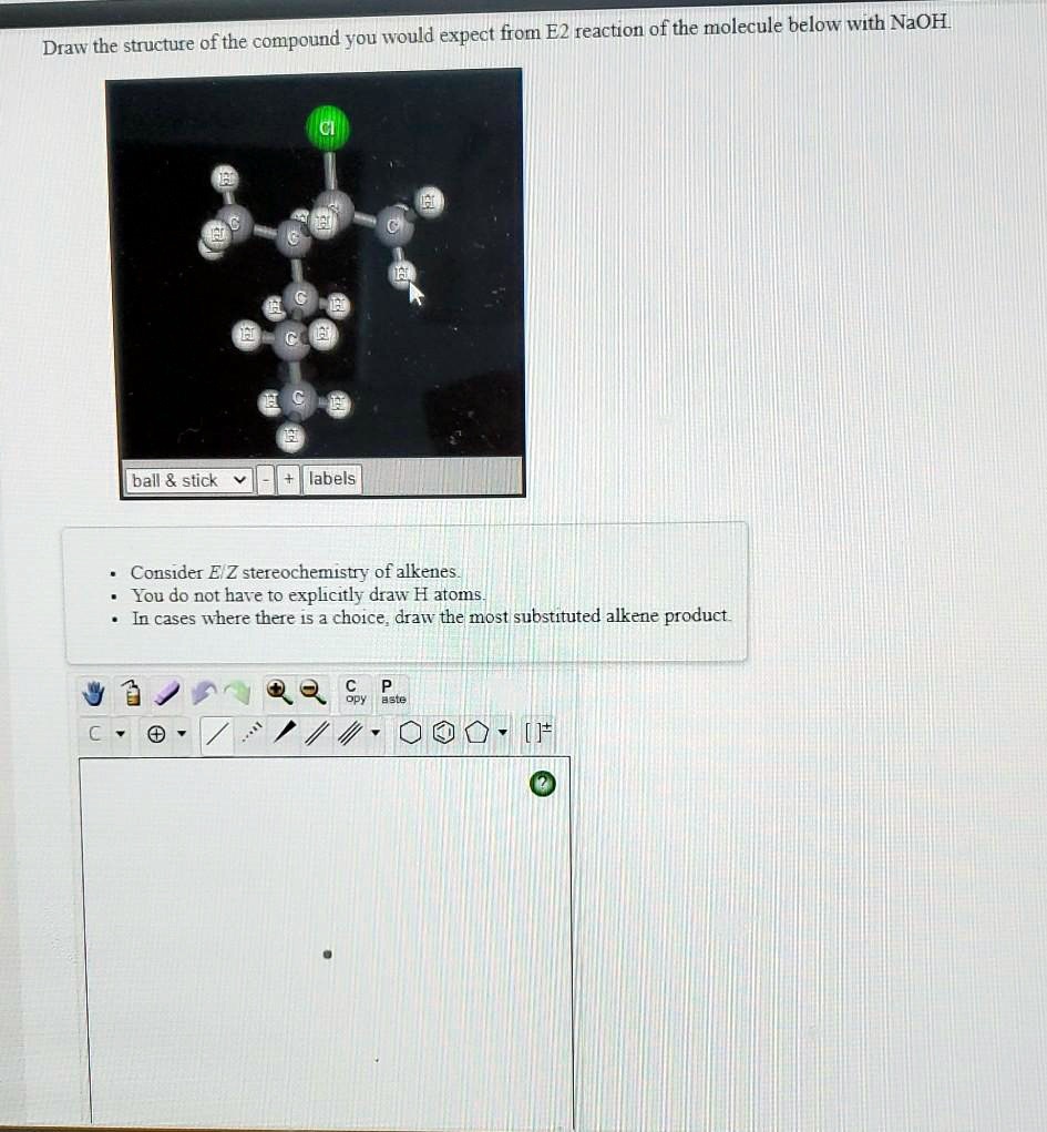 SOLVED: draw the structure of the compound you would expect from E2 ...