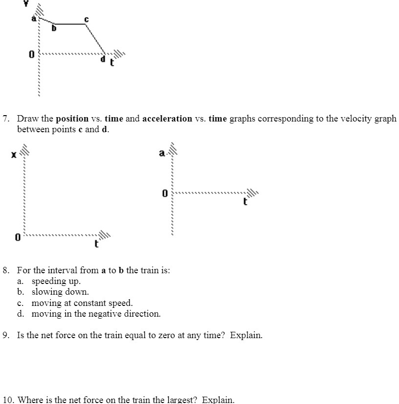 Draw the position vs. time and acceleration vs. time graphs ...