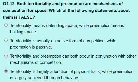 Territoriality Definition Habitat Selection, Territoriality, And