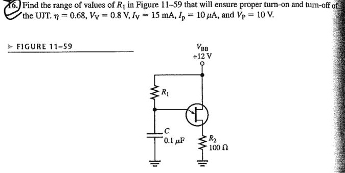 16 find the range of values of r1 in figure 11 59 that will ensure ...