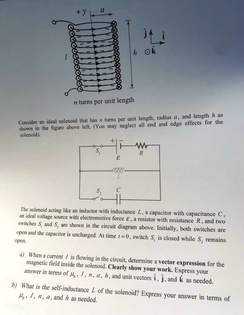 SOLVED: JLi h ok n turns per unit length Consider an ideal solenoid ...