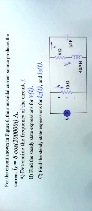 SOLVED: Circuits 1 9 IF MM 4 + WW a 01 For the circuit shown in Figure 6, the sinusoidal current ...
