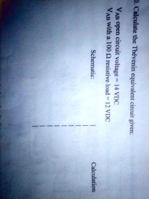 SOLVED: Schematic: VAB with a 100 ohm resistive load = 12VDC. Calculate ...