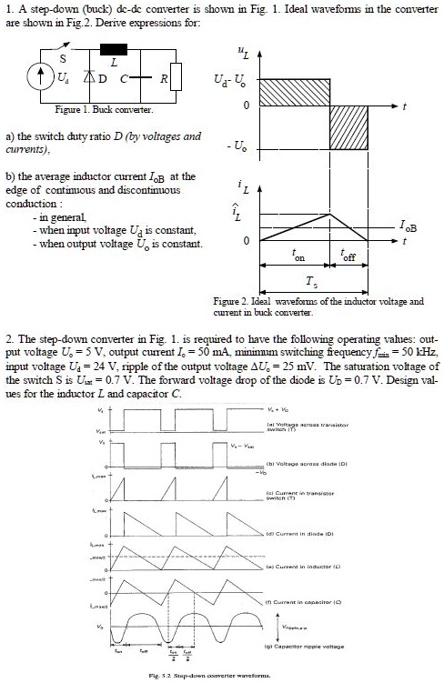 SOLVED: Calculating help. 1. A step-down buck dc-dc converter is shown ...