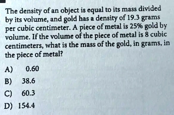 Density Of An Object Is Equal To