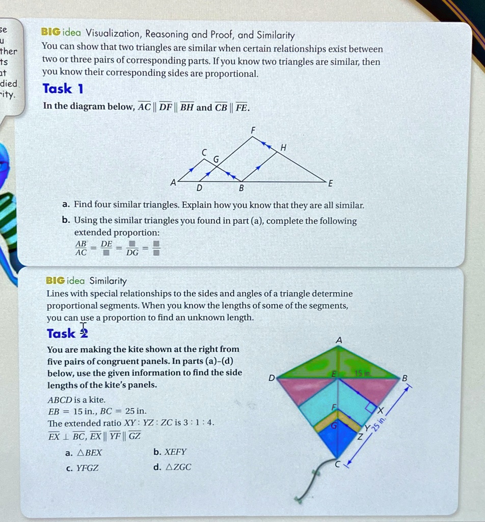BIG Idea: Visualization, Reasoning, and Proof, and Similarity. You can ...