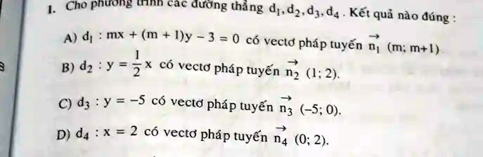 cho pnuong cac duong thang d1d2dd4 ket qui nio dung a d mx m hy 3 0 c6 ...