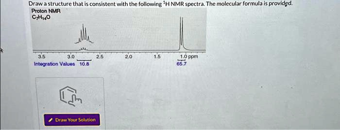 SOLVED: Text: Draw a structure that is consistent with the following ¹H ...
