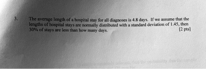 the average length of hospital stay for all diagnoses is 48 days if we ...