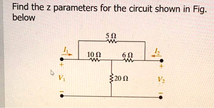 SOLVED: Find the z parameters for the circuit shown in Fig: below 5 n 10 Q 6 9