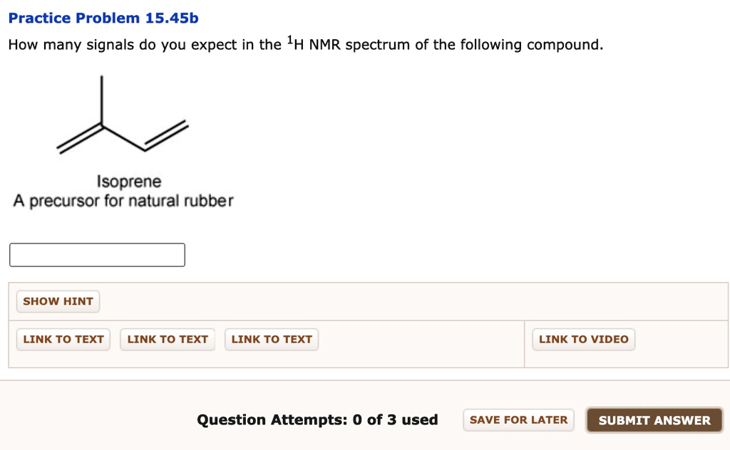 SOLVED: Practice Problem 15.45b How many signals do you expect in the ...
