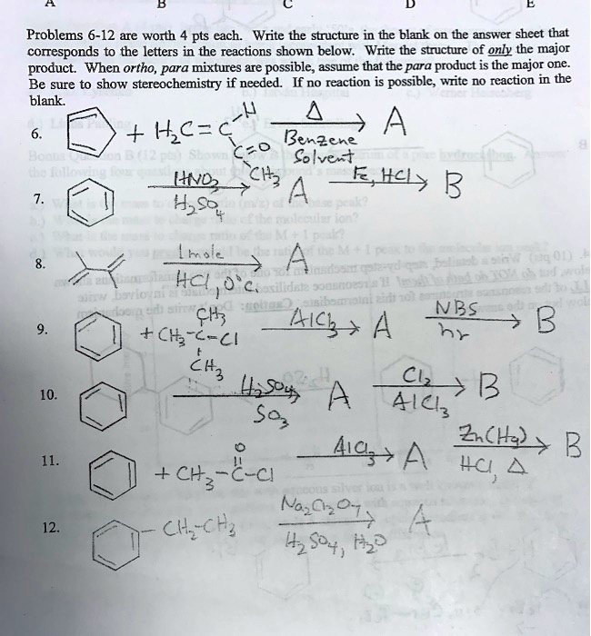 problems 6 12 are worth 4 pts each write the structure in the blank on ...