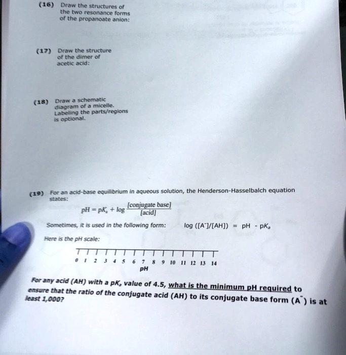(16) Draw the structures of the two resonance forms of the propanoate ...