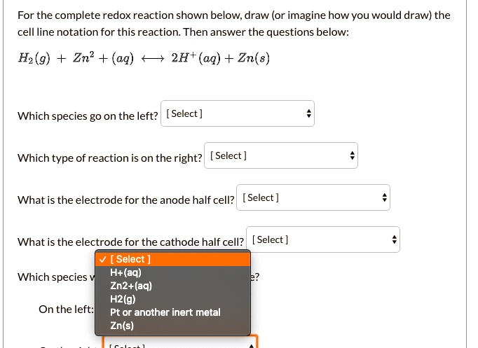 for the complete redox reaction shown below draw or imagine howyou ...