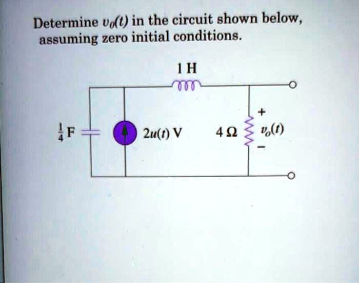 Determine vo(t) in the circuit shown below, assuming zero initial conditions.1 H(1)/(4) F 2u(t ...