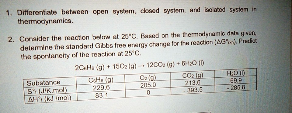 SOLVED: Differentiate between open system, closed system , and isolated ...