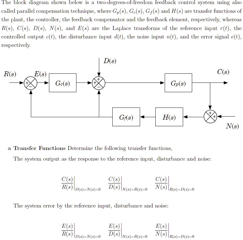 he block diagram shown below is a two degrees of freedom feedback ...