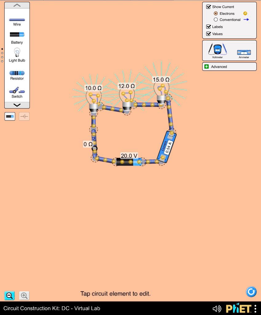 SOLVED: 1. Calculate equivalent resistor 2. Record the current from ammeter 3. Using the ...