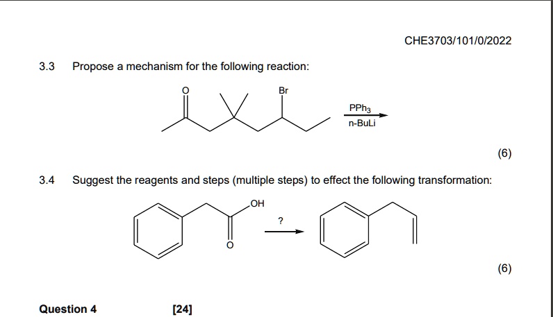 3.3 Propose a mechanism for the following...