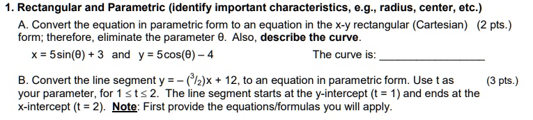 1 rectangular and parametric identify important...