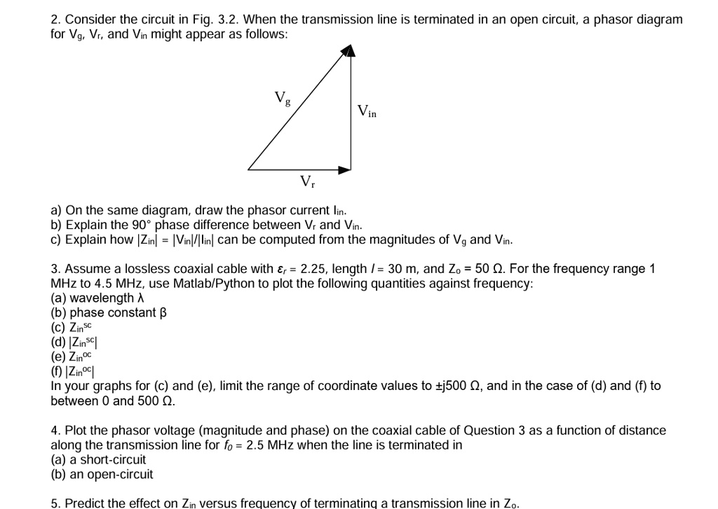 2. Consider the circuit in Fig. 3.2. When the transmission line is ...