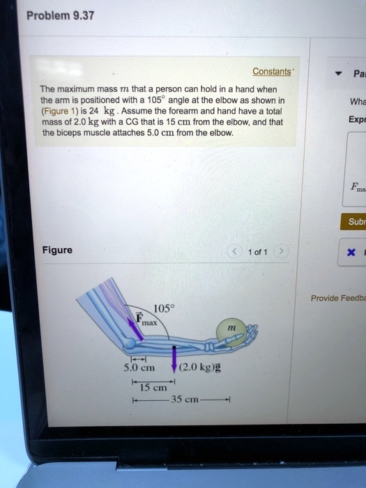 SOLVED: Problem 9.37 Constants: The maximum mass m that a person can ...