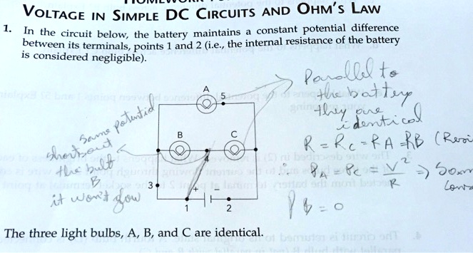 VOLTAGE IN SIMPLE DC CIRCUITS AND OHM'S LAW 1. In the...