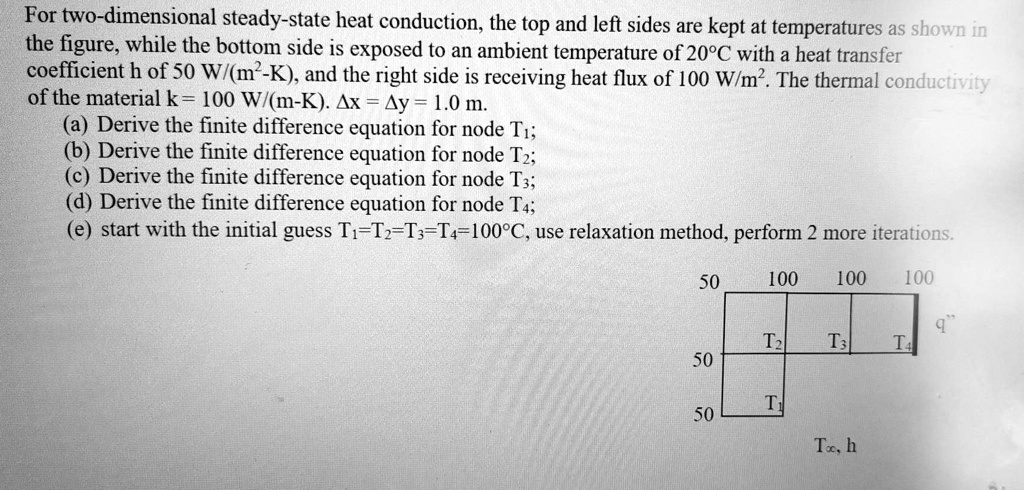 SOLVED: Heat Transfer For two-dimensional steady-state heat conduction ...